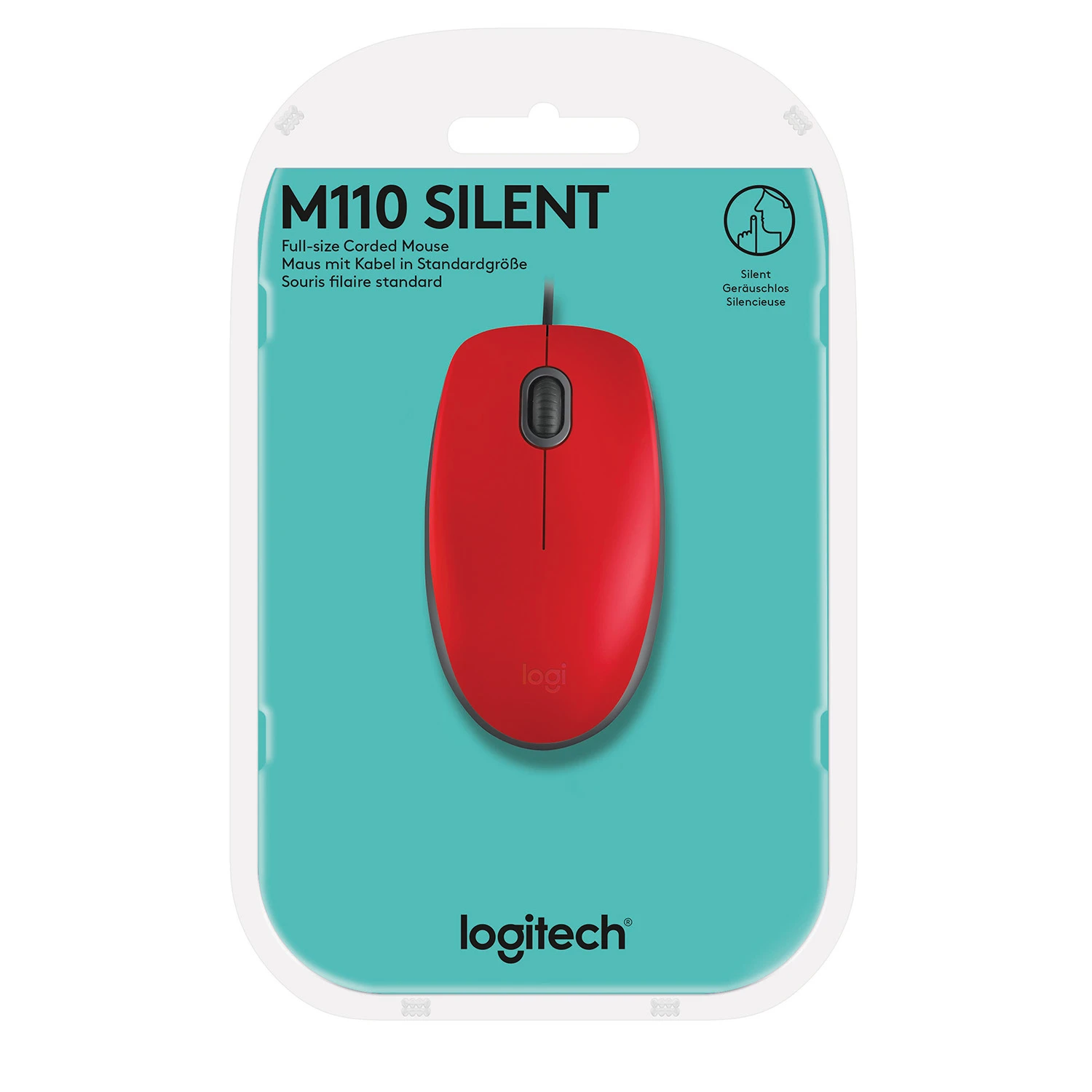 LOGITECH MOUSE CON CAVO M110 SILENT 910-005489 Rosso | microsistemi ...